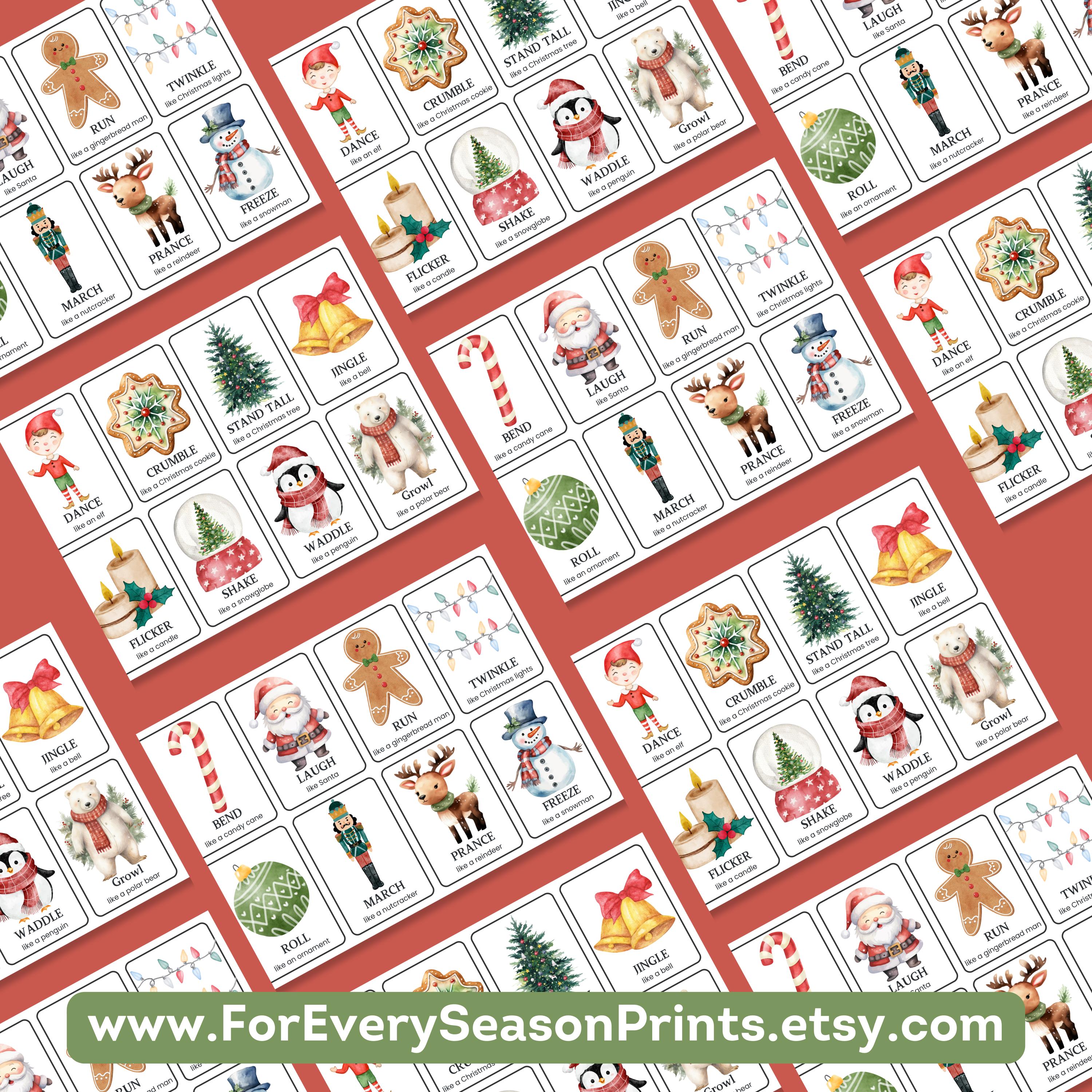 Christmas Movement Cards: Fun Holiday Activity (digital Download) - Etsy