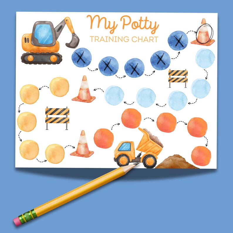 Construction Potty Training Chart: Visual Tracker, Reward System ...