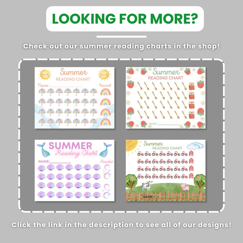 Summer Reading Chart for Kids, Summer Reading Log, Summer Reading Chart ...
