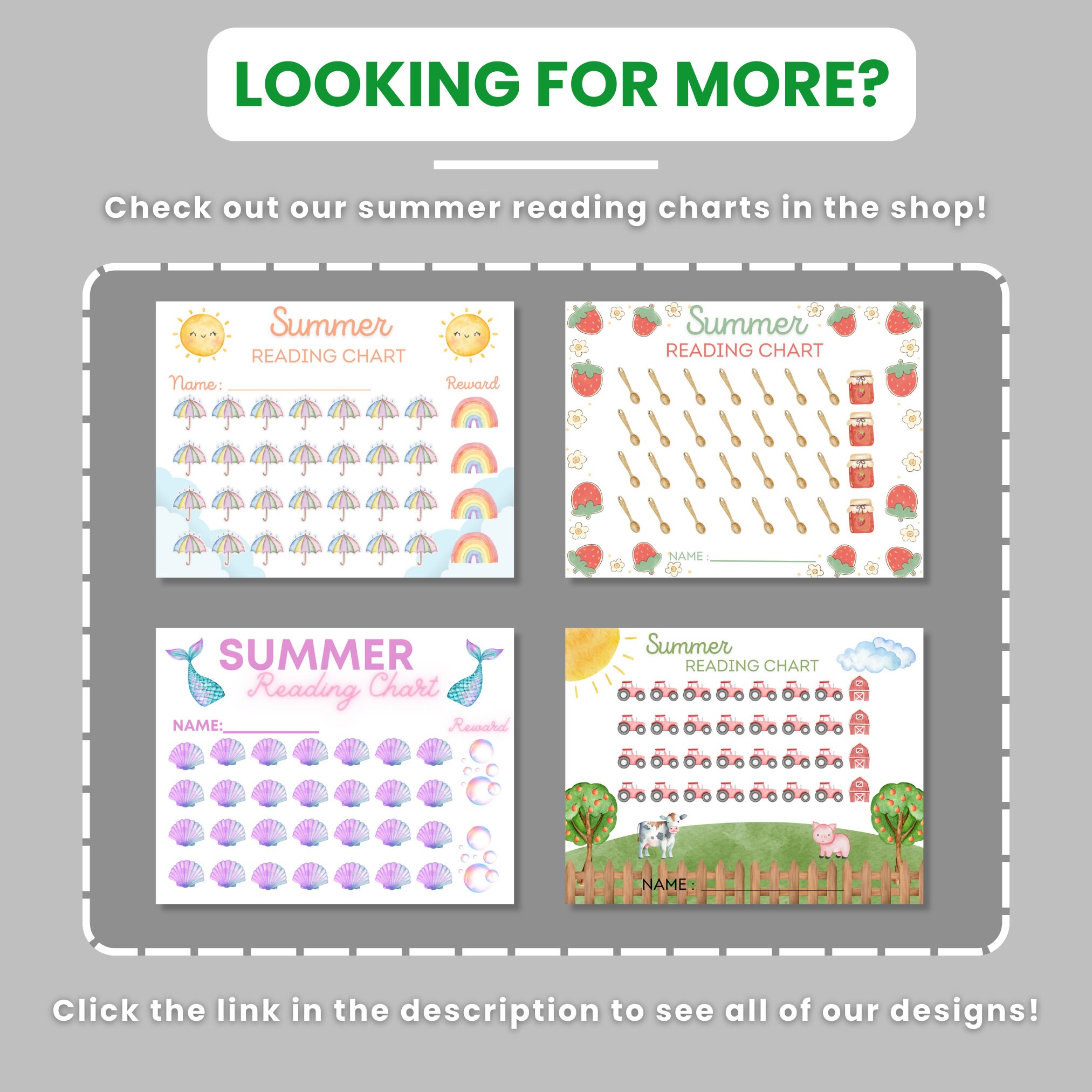 Summer Reading Chart for Kids, Summer Reading Log, Summer Reading Chart ...
