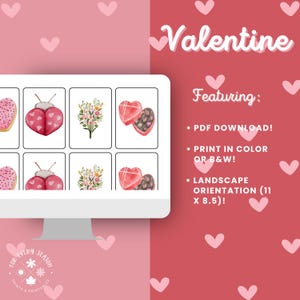 Valentine Memory Matching Game: Printable Flash Cards for Kids (digital ...