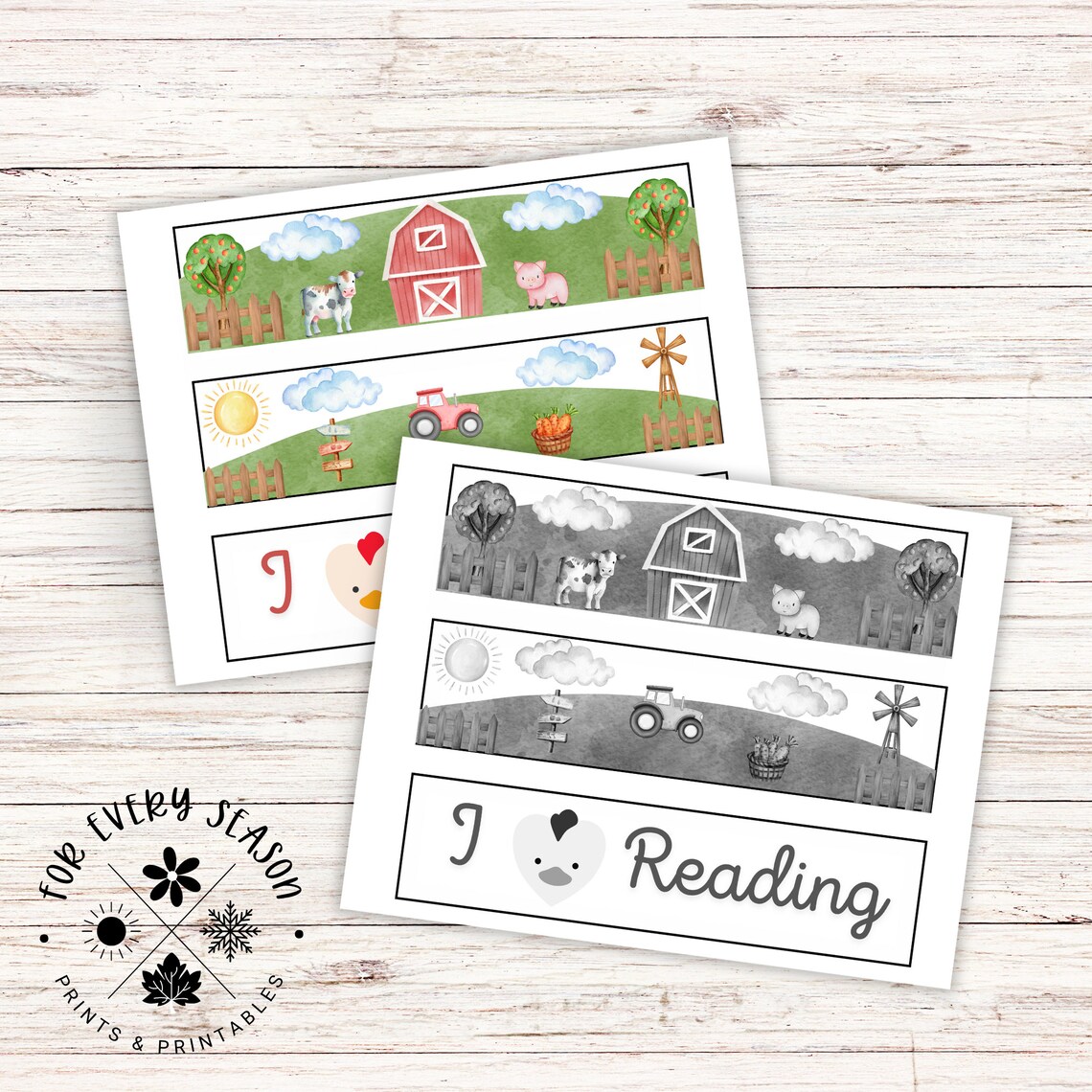 Printable Bookmarks for Kids: Farm Animals Reading Tracker (digital ...