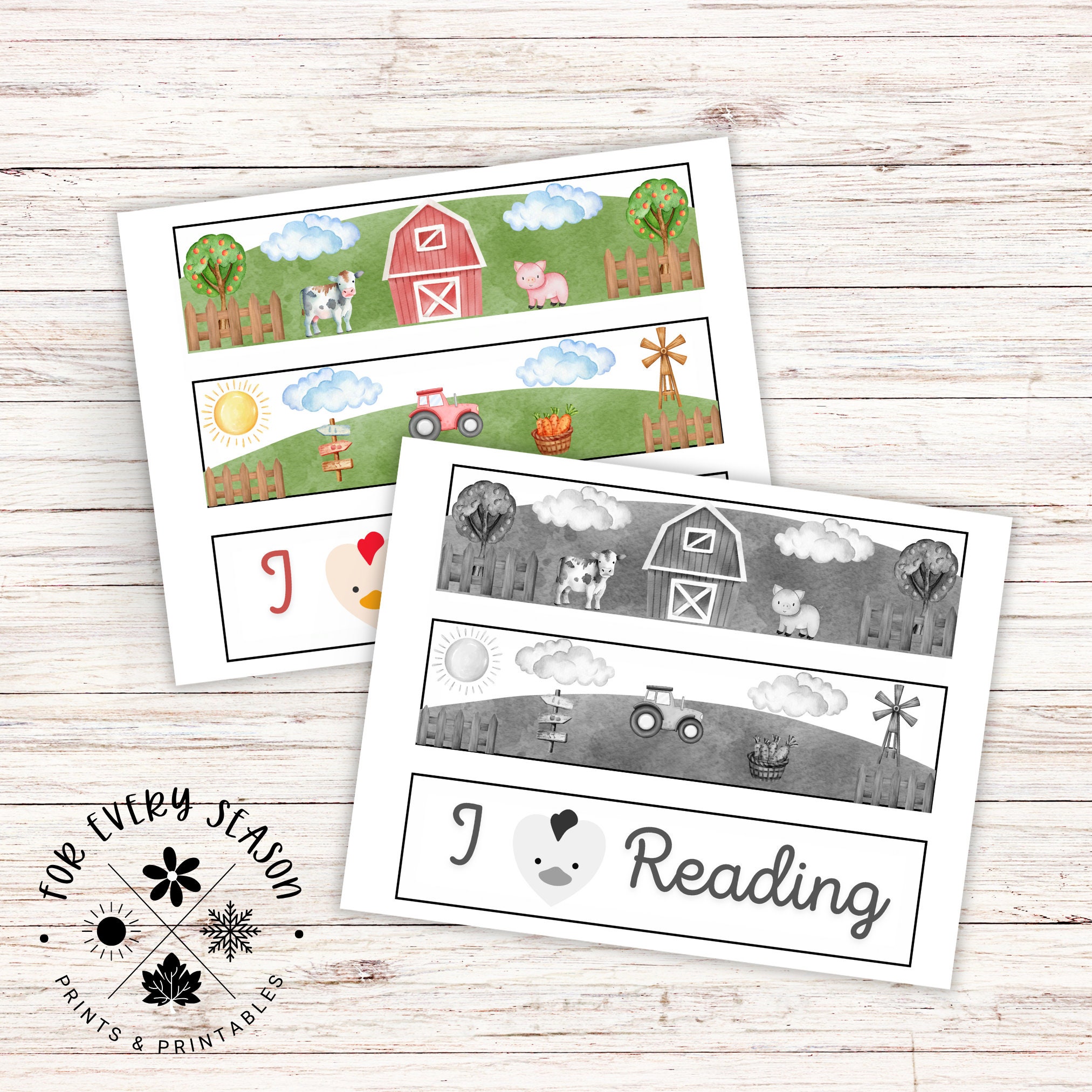 Printable Bookmarks for Kids: Farm Animals Reading Tracker (digital ...