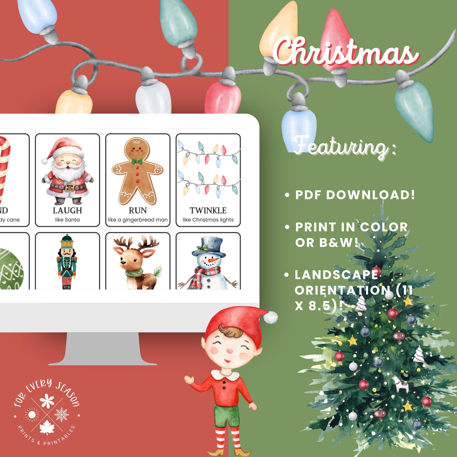 Christmas Movement Cards: Fun Holiday Activity (digital Download) - Etsy