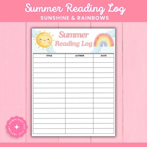 Summer Reading Log, Summer Reading Chart, Summer Reading, Summer ...