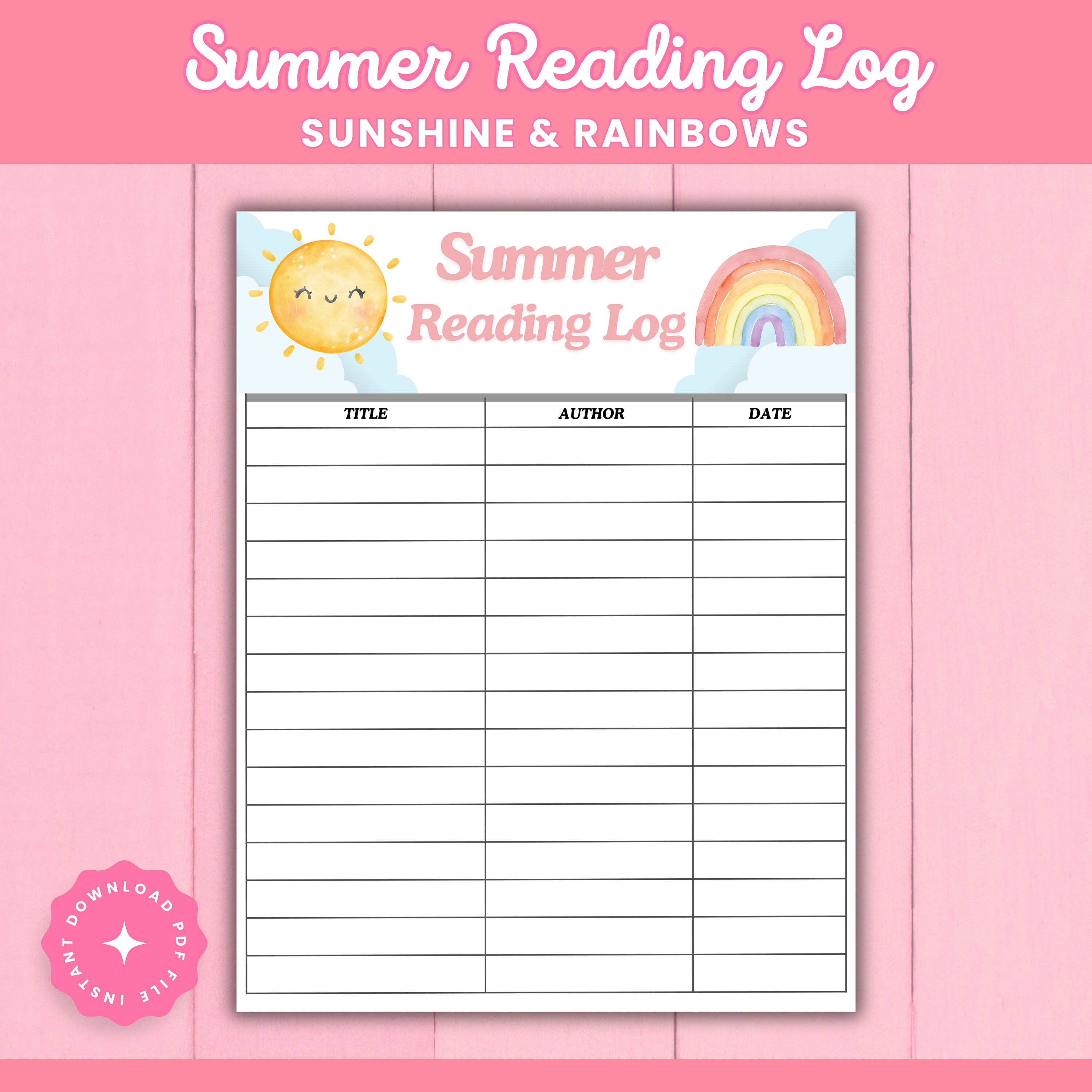 Summer Reading Log, Summer Reading Chart, Summer Reading, Summer ...