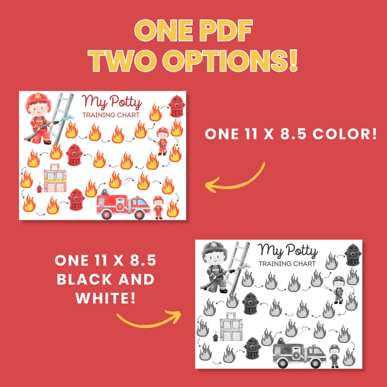 Fireman Potty Training Chart: Visual Tracker, Reward System (digital ...