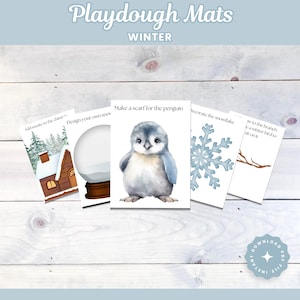 15 Winter Playdough Mats, Printable Play Doh Mat, Busy Book, Winter ...