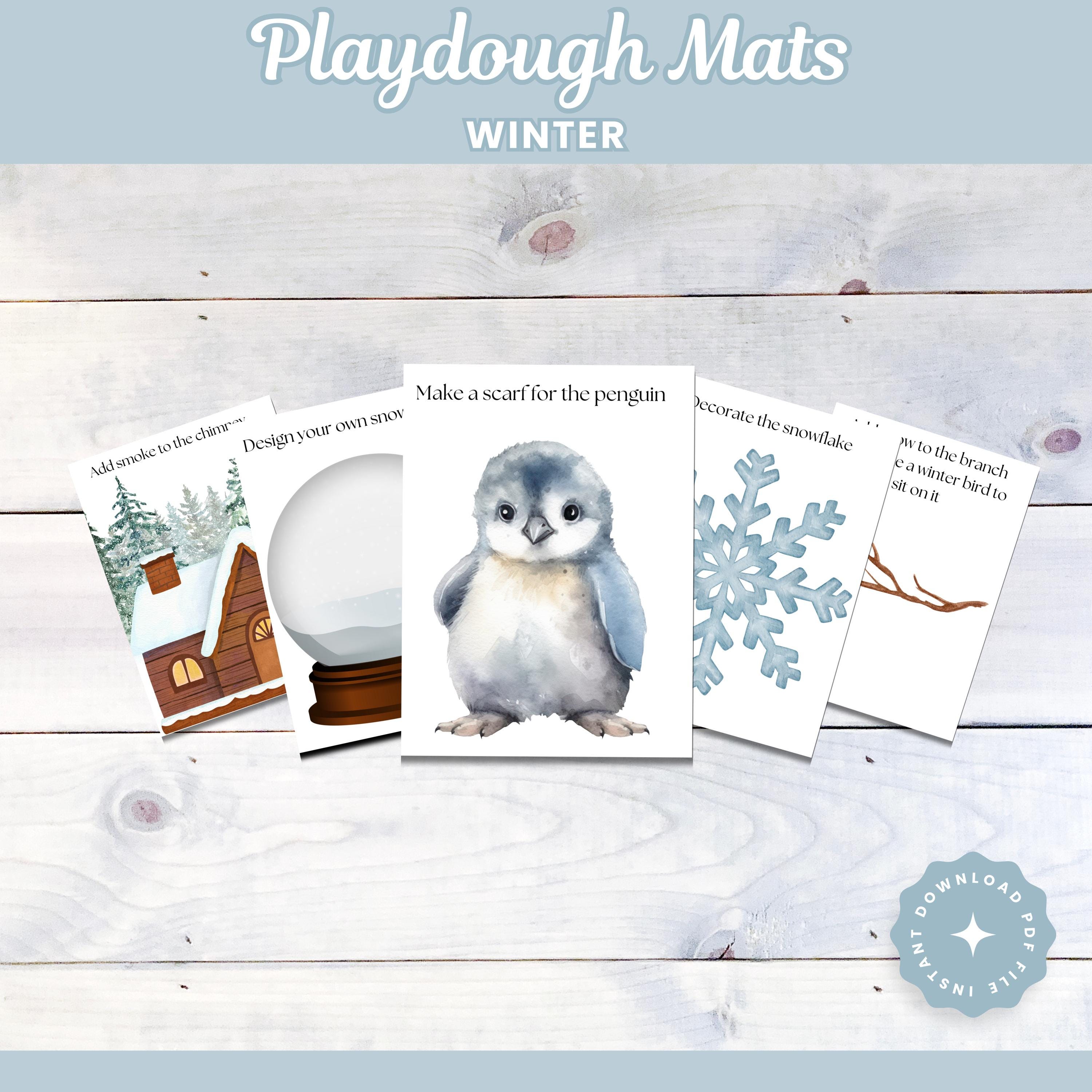 15 Winter Playdough Mats, Printable Play Doh Mat, Busy Book, Winter ...