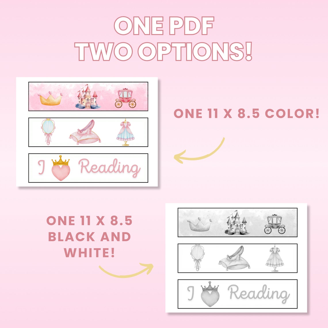 Princess Printable Bookmarks for Kids: Reading Tracker (digital ...