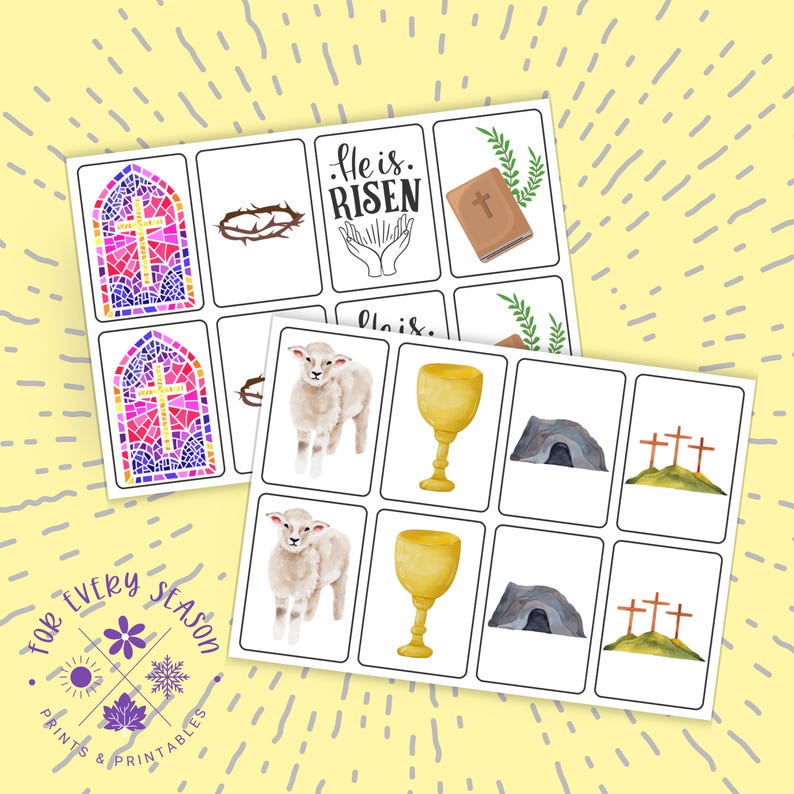 Religious Easter Memory Matching Game: Printable Flash Cards (digital ...