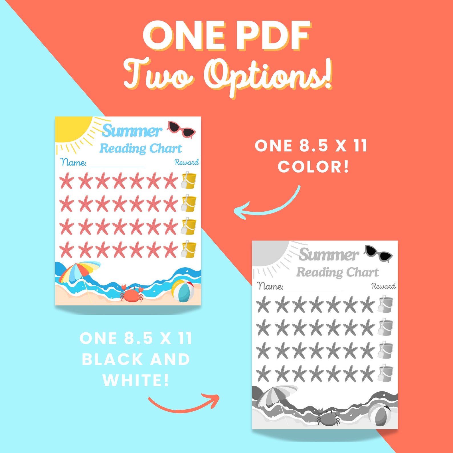 Summer Reading Chart for Kids, Summer Reading Log, Summer Reading Chart ...