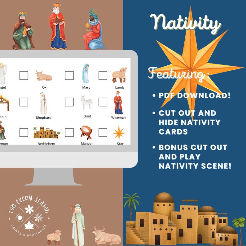 Nativity Scavenger Hunt, Nativity Printable, Nativity Game, Christmas ...