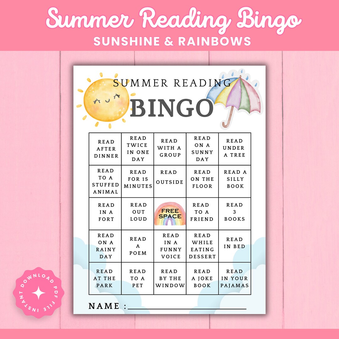 Summer Reading Bingo, Book Tracker, Reading Journal, Bingo Cards ...