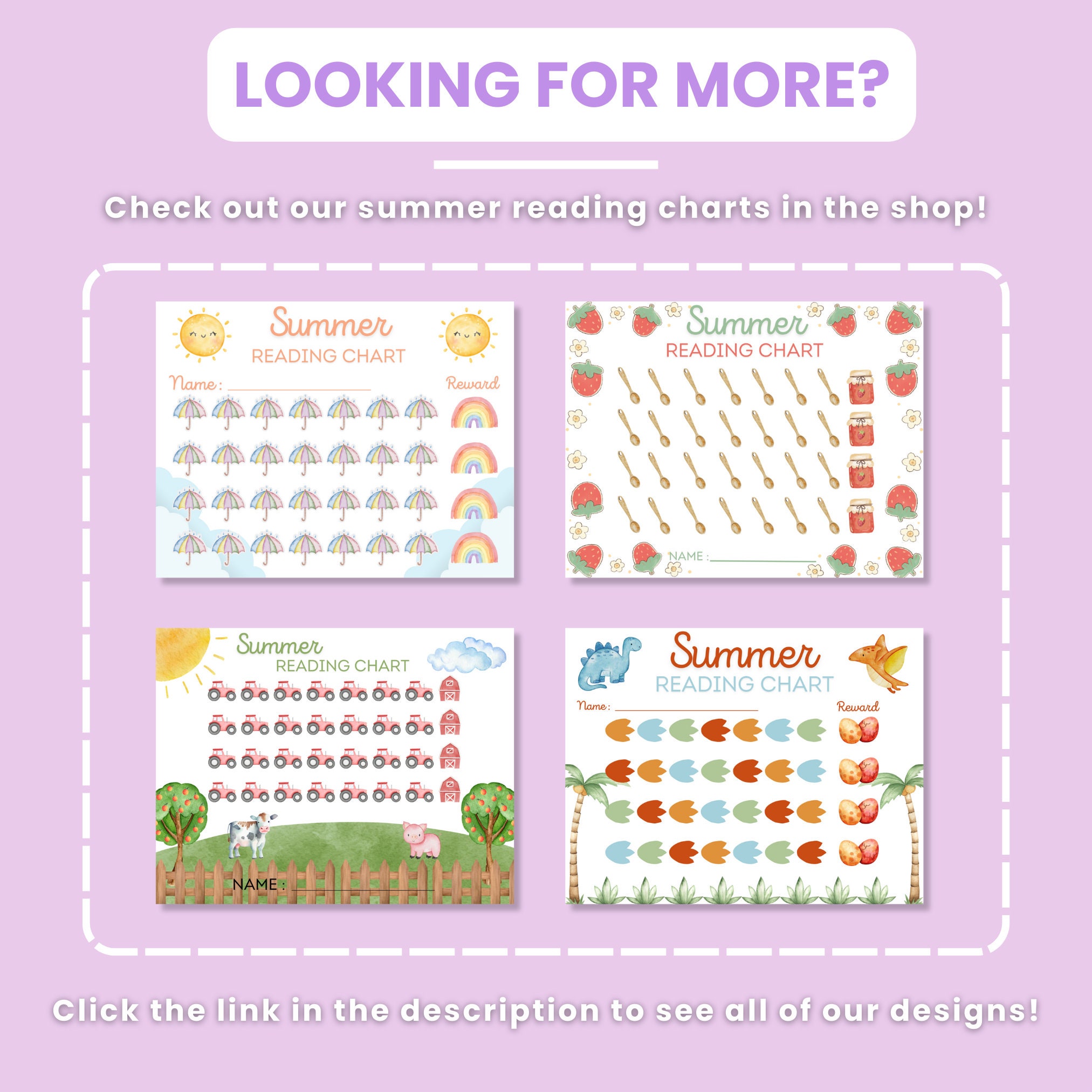 Summer Reading Chart for Kids, Summer Reading Log, Summer Reading Chart ...