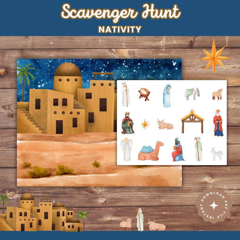 Nativity Scavenger Hunt, Nativity Printable, Nativity Game, Christmas ...