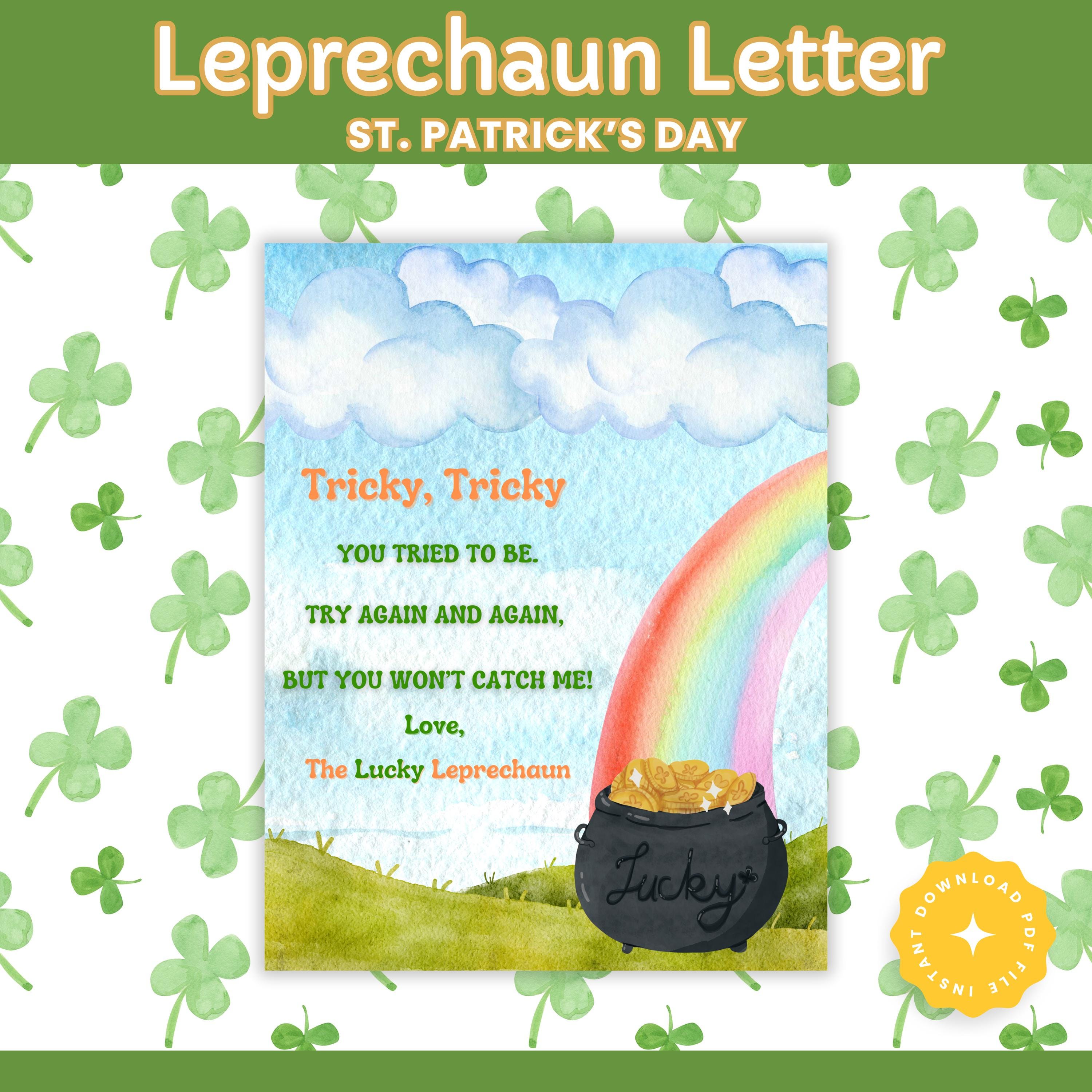 Leprechaun Letter: St. Patrick's Day Trap Activity (digital Download ...