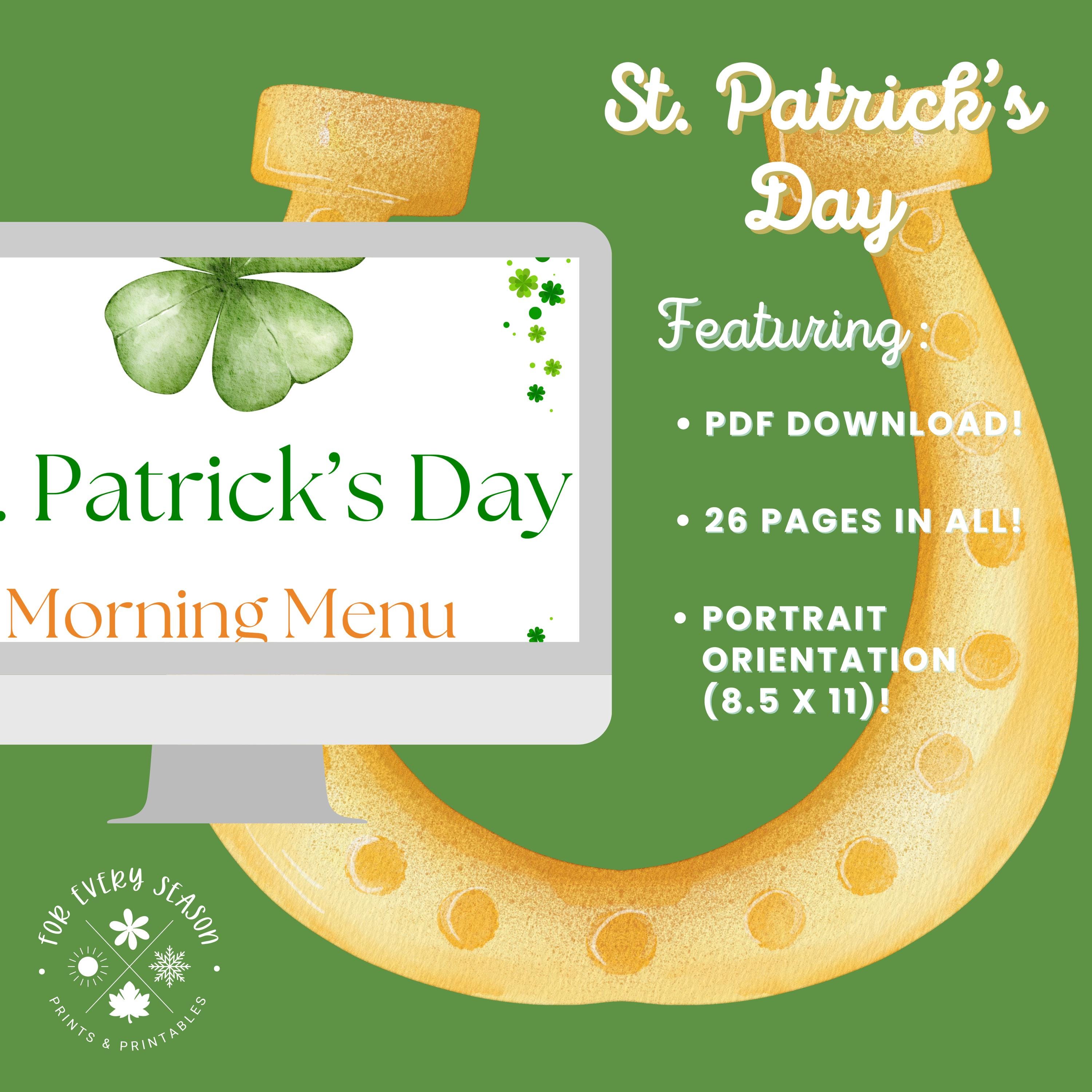 Prek Morning Menu, St. Patrick's Day Menu, Toddler Busy Book, Morning ...