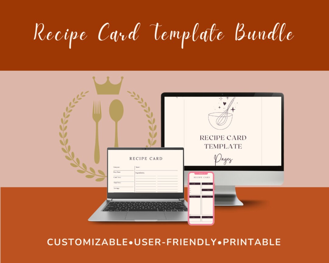 Recipe Card Template Bundle - Etsy