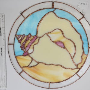 Conch Shell Stained Glass Panel (14" X 14") - Etsy