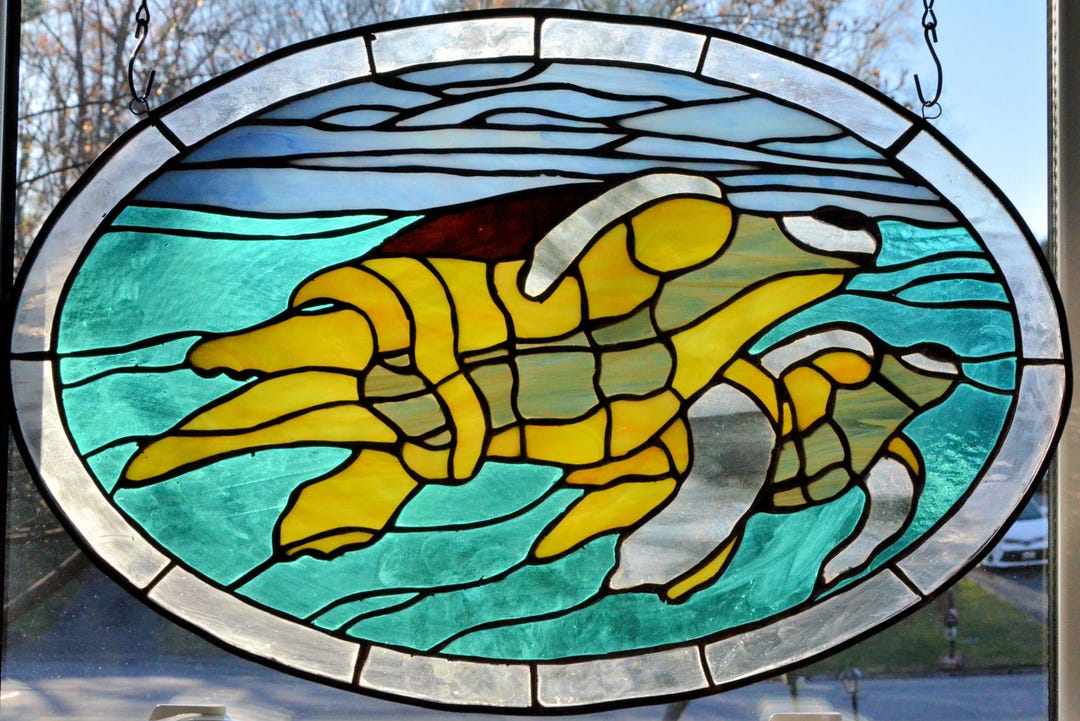 Southern Caribbean Sea Turtles Stained Glass Panel (22" X 14.5") - Etsy