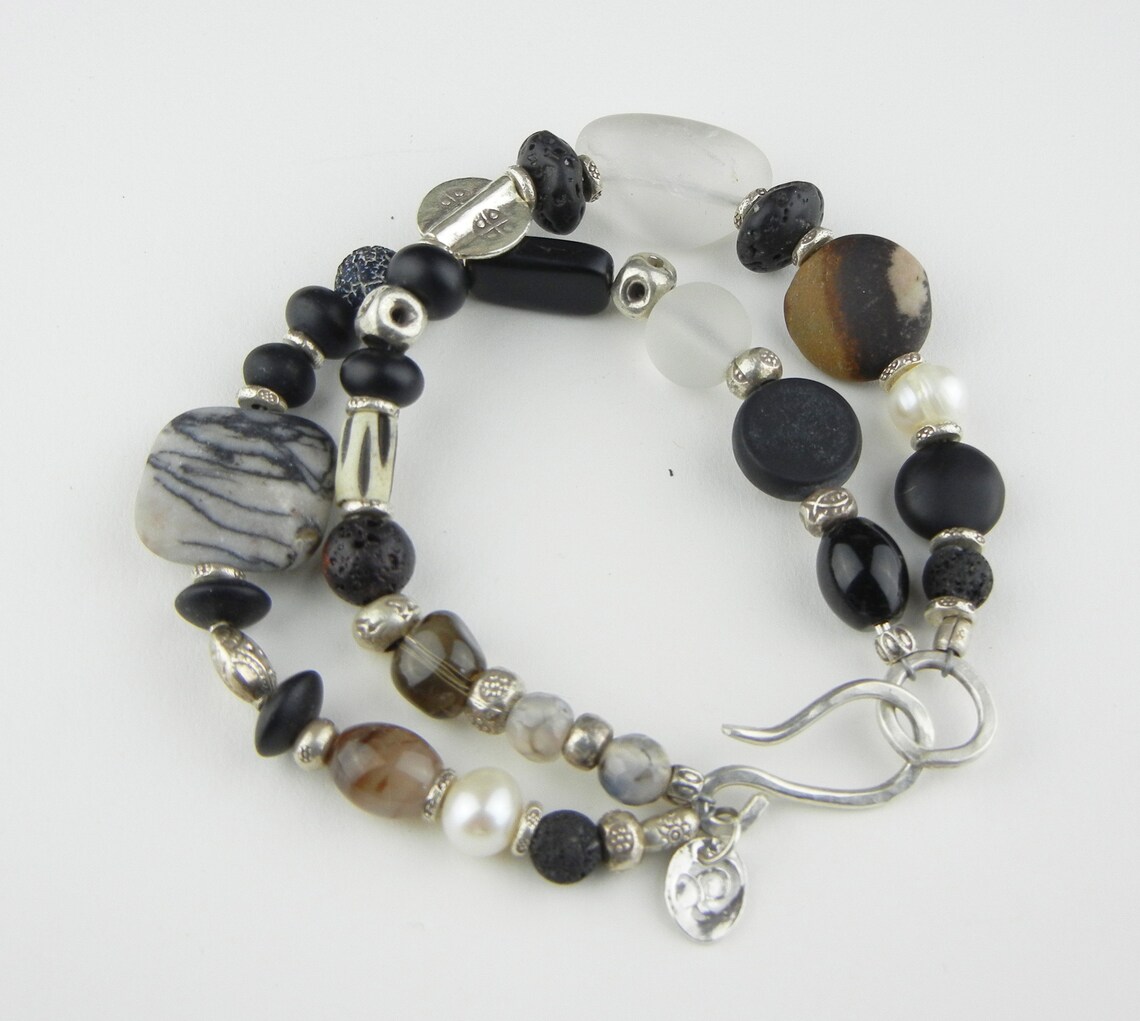 Multi-bead Bracelet in Black - Etsy