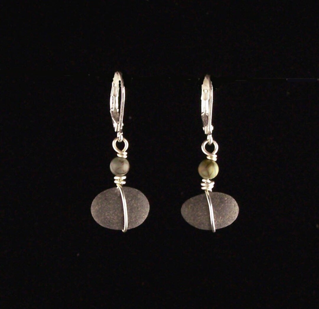 Wrapped Pebble Earrings Lake Superior Beach Stones Found Object ...