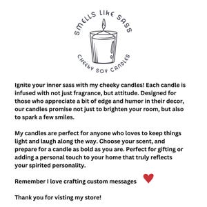 Scented Candles - Cheeky Sarcastic Funny Soy Candle Gift With Sassy ...