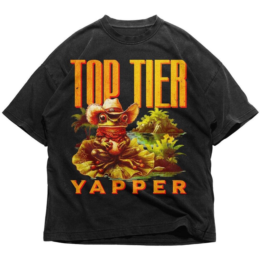 Dinoring Funny Frog Cowboy Meme Png, Retro Cartoon Top Tier Yapper ...