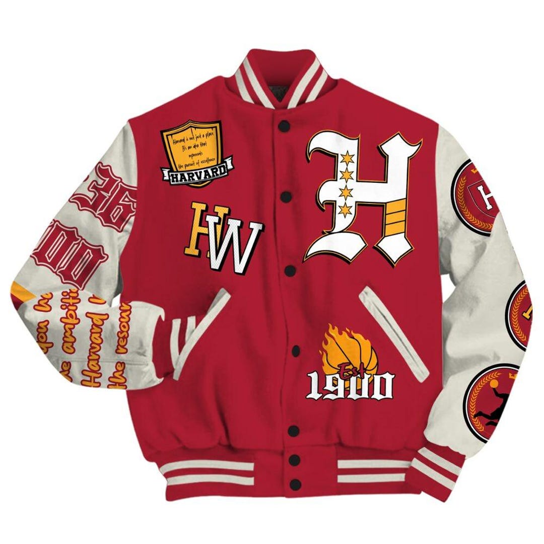 H.U Crimson University Varsity Jacket, Cambridge Est. 1636 Unisex ...