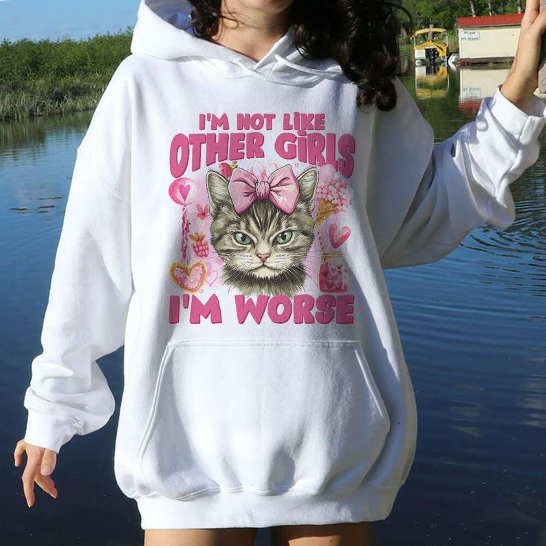 Dinoring Cute Bad Cat Meme Png, I'm Not Like Other Girls I'm Worse Gift ...