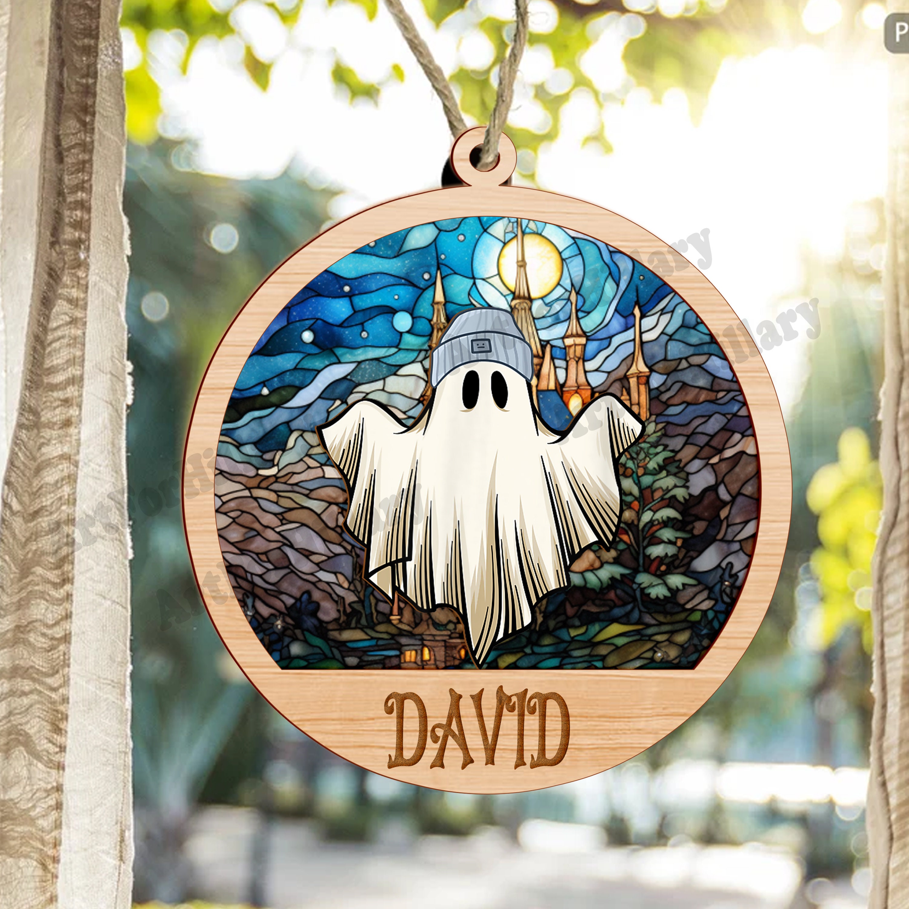 Ghost Suncatcher, Funny Halloween Suncatcher Ornament sold by Judye ...