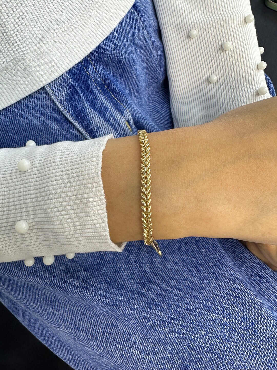 Curb Chain Bracelet, Thin Vienna Bracelet for Women, Mothers Day Gift ...