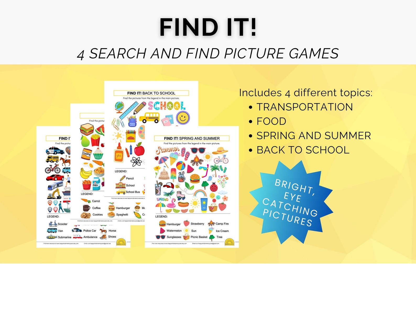 Find It Picture Search Game, Eye Spy, Search and Find, Hidden Picture ...