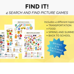 Find It Picture Search Game, Eye Spy, Search and Find, Hidden Picture ...