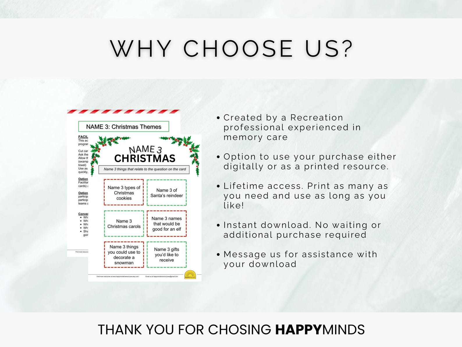 Name 3 Christmas Themed Conversation Game, Holiday Party Word Game ...