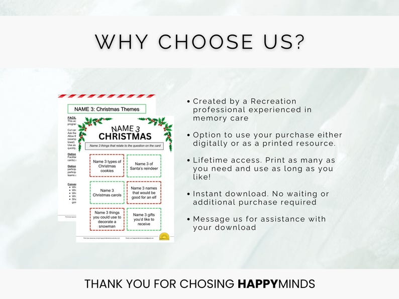 Name 3 Christmas Themed Conversation Game, Holiday Party Word Game ...
