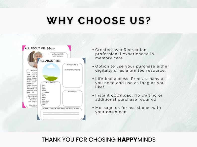 ALL ABOUT ME Getting to Know Me Poster, Printable Dementia Care ...