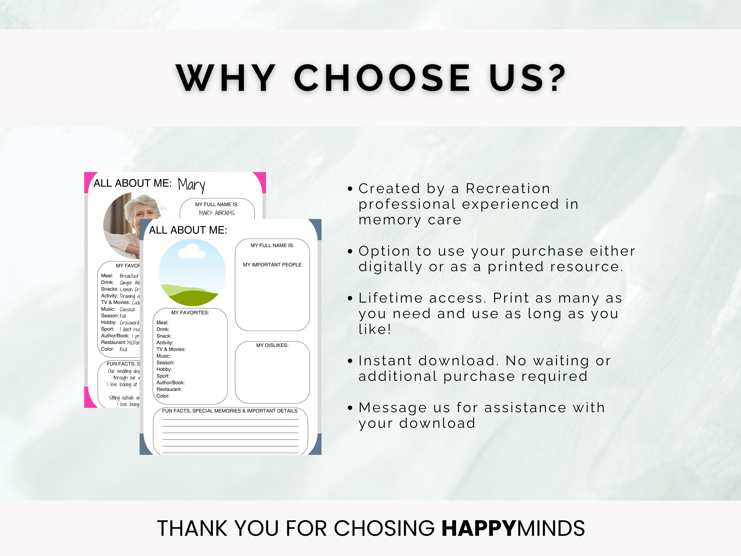 ALL ABOUT ME Getting to Know Me Poster, Printable Dementia Care ...