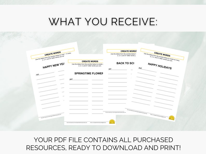Special Event Word Game, Printable Dementia Memory Care Game for ...