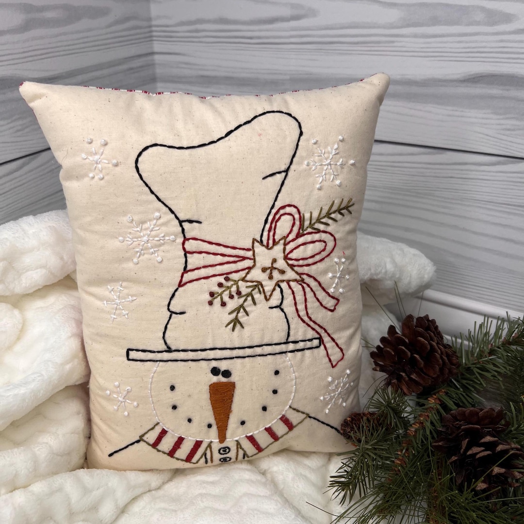 Snowman Throw Pillows, Hostess Gift Ideas, Farmhouse Christmas Pillow ...