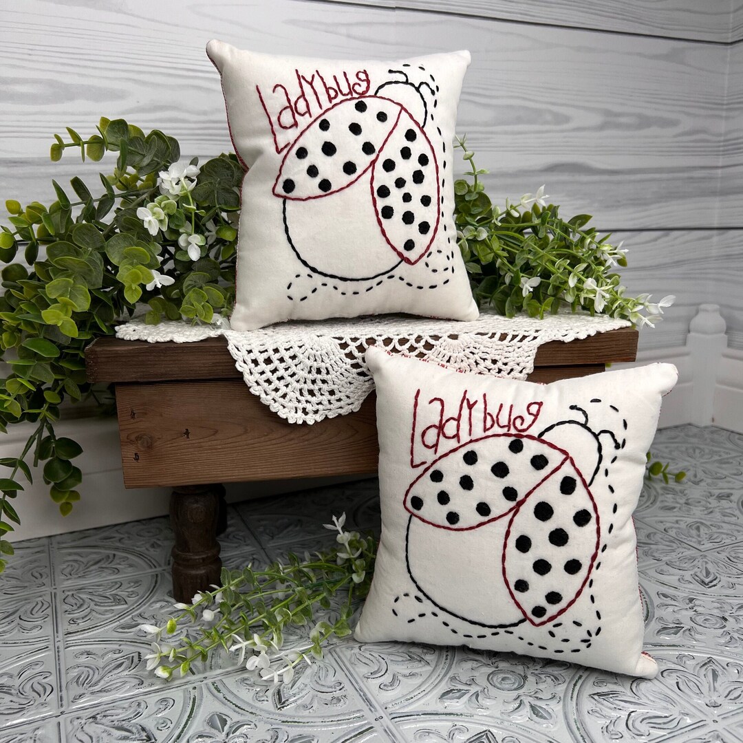 Mini Ladybug Pillow, Ladybug Tuck for Tiered Tray Displays, Summer ...