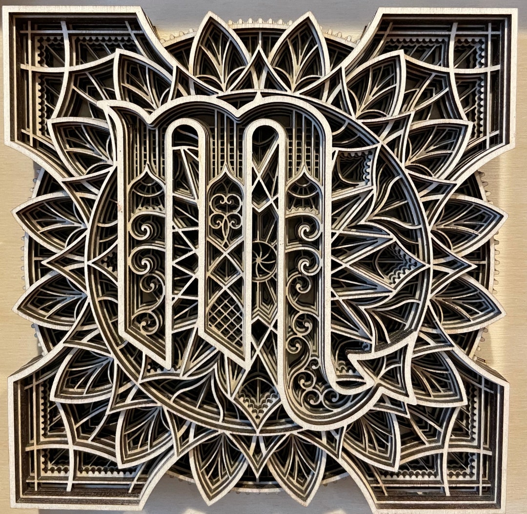 Scorpio Zodiac Mandala Layered WOOD Art - Etsy