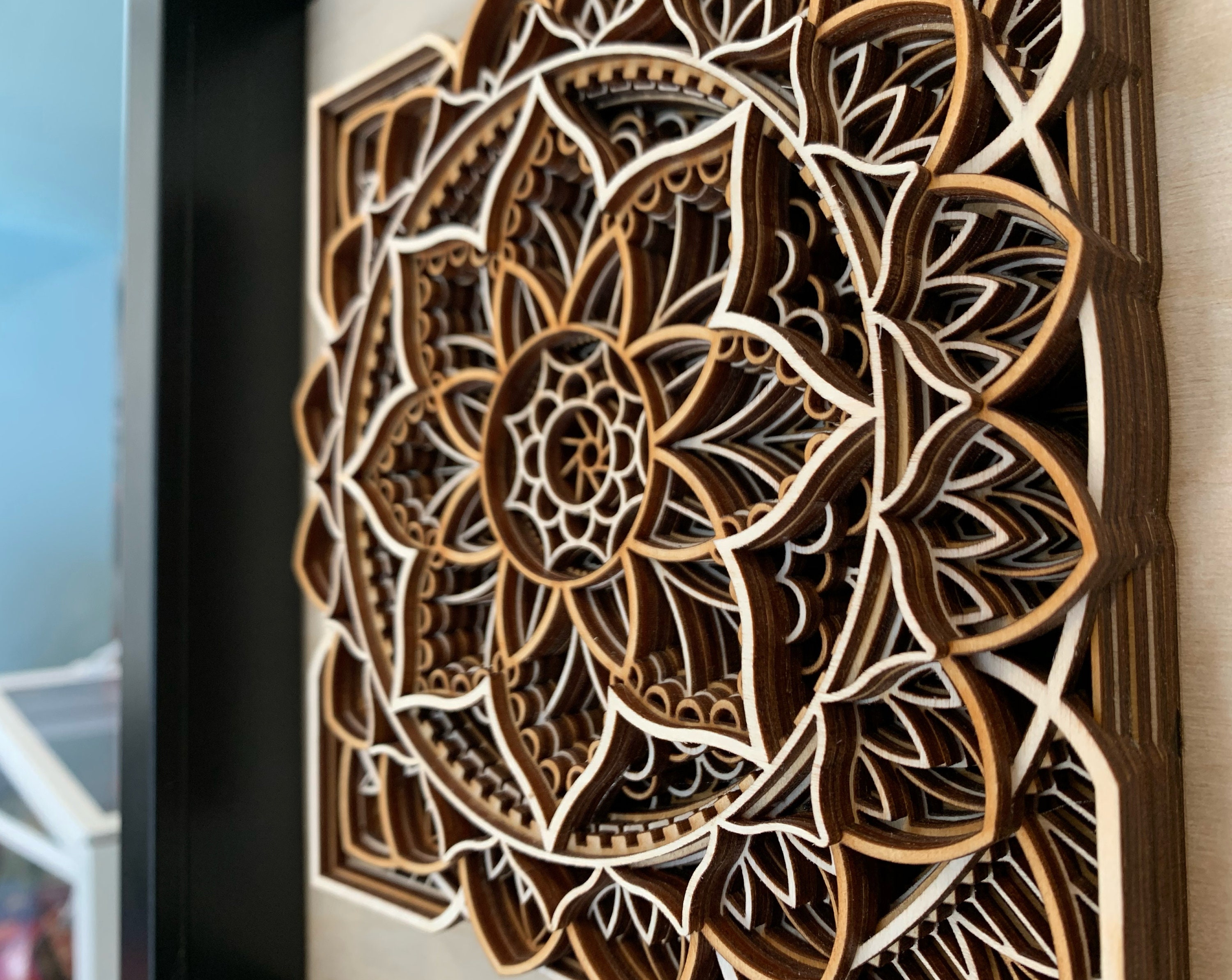 Fractal Layered Wood Mandala Wall Art - Etsy