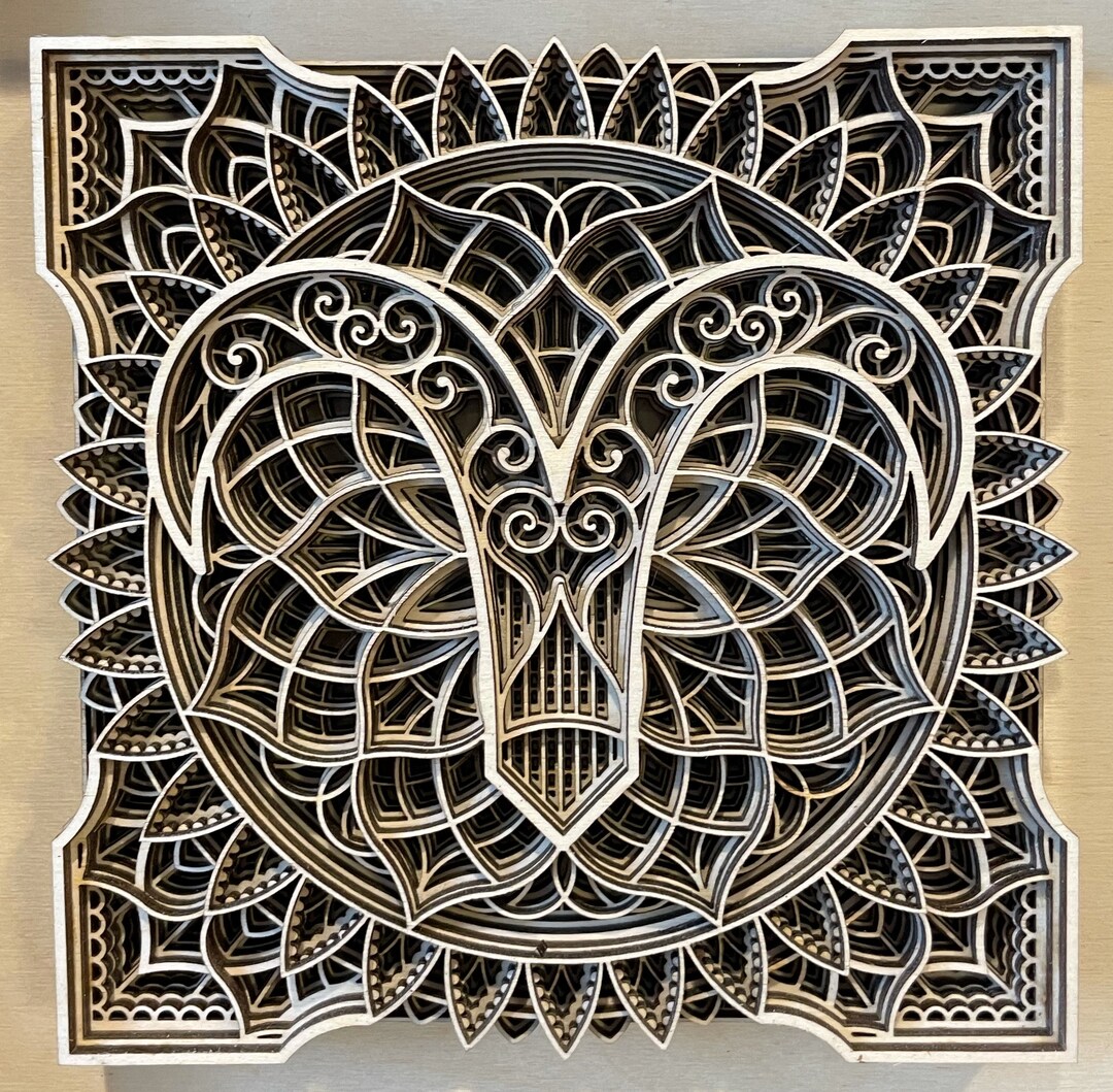 Aries Zodiac Mandala Layered Art - Etsy