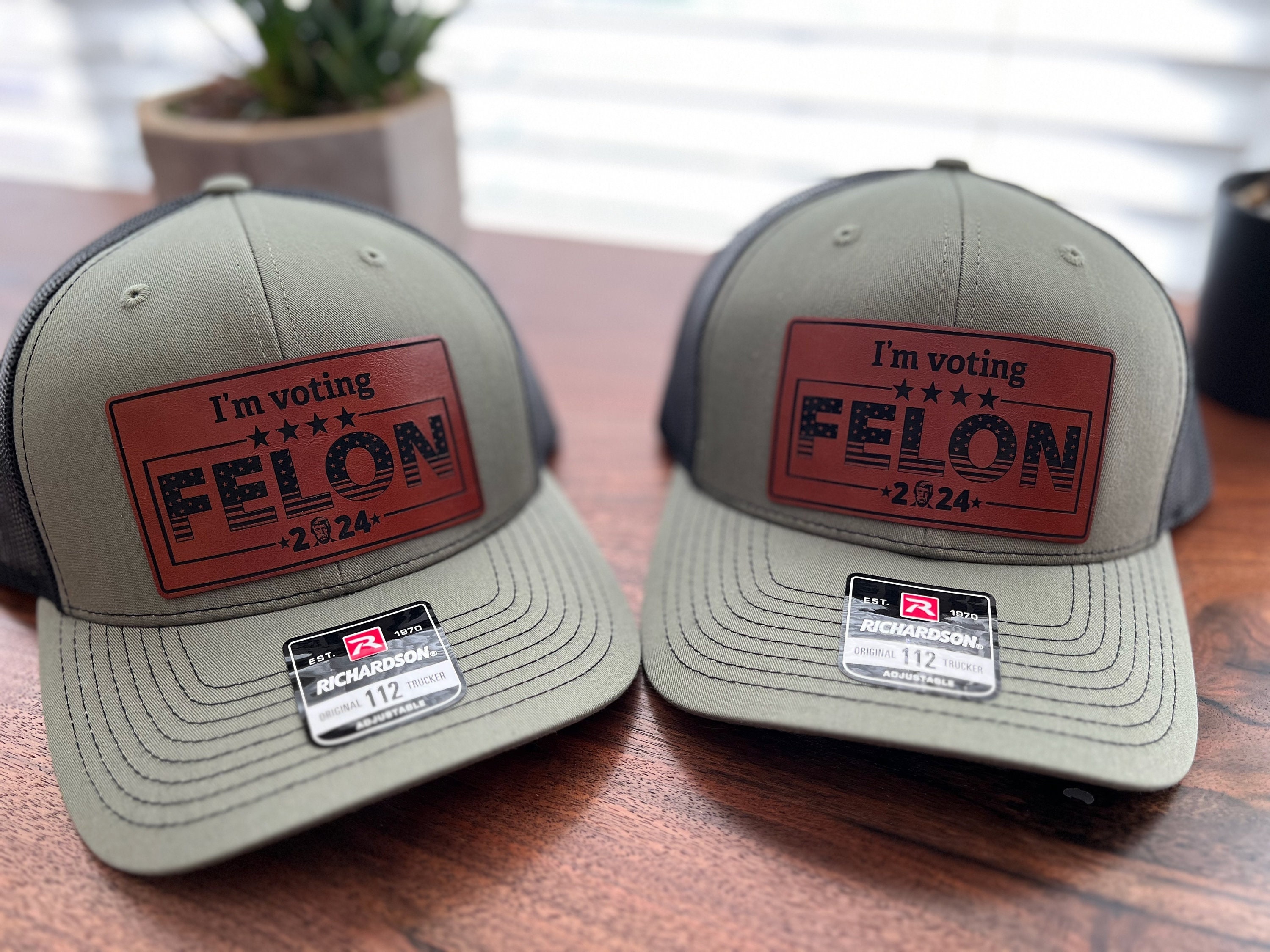 I'm Voting Felon 2024 Patch Hat Fun & Bold Richardson 112 Trucker Hat ...