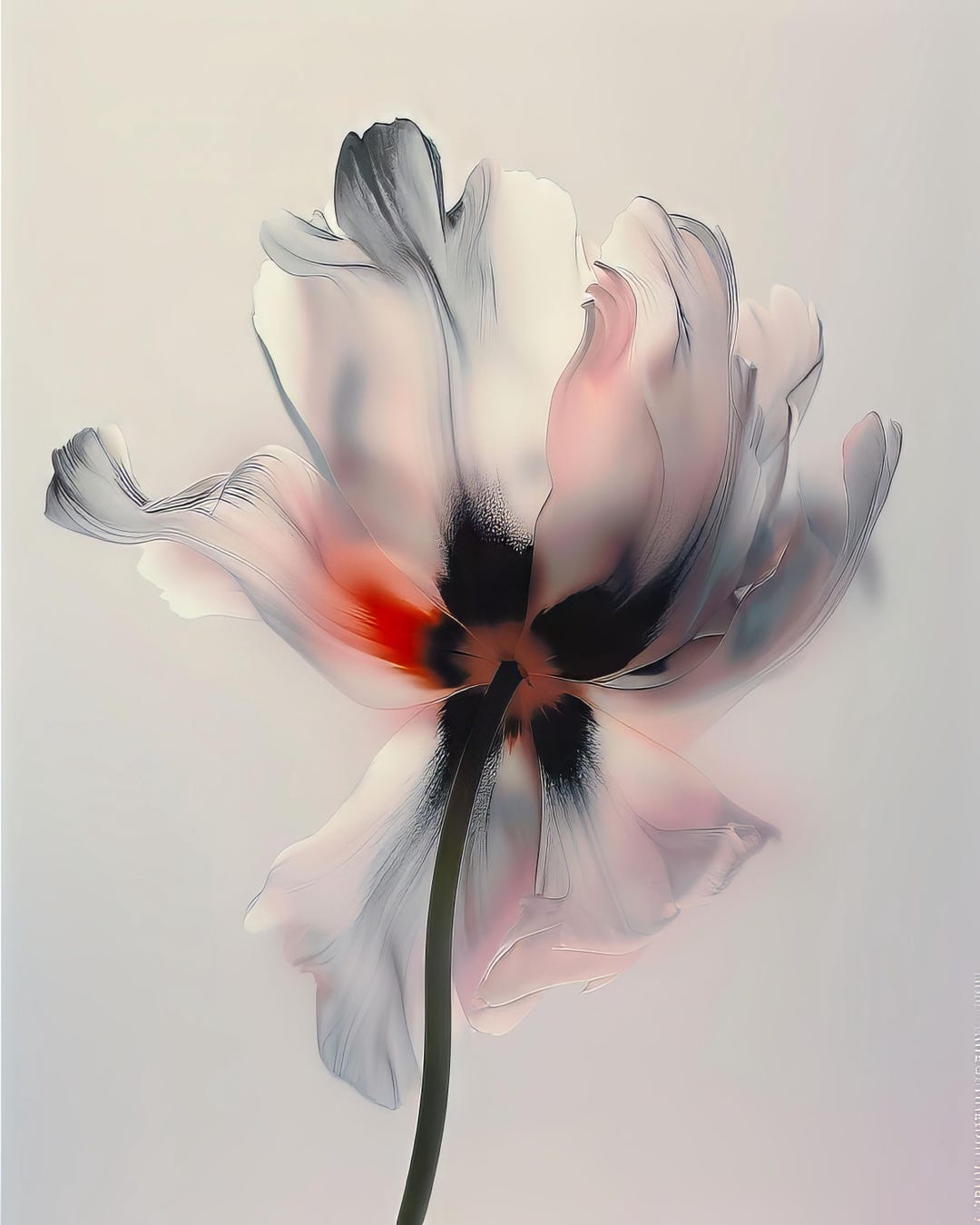 Abstract Poppy Flower Art Print: Minimalist Modern Decor (digital ...