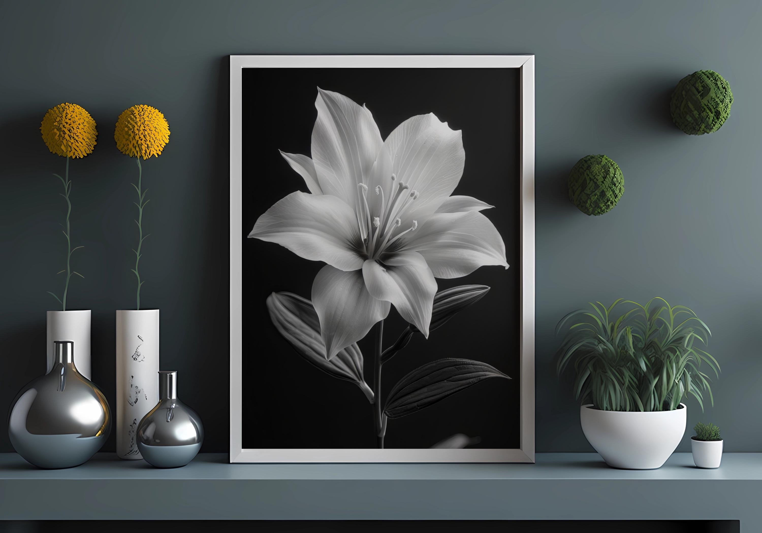 Black and White Lily Print: Minimalist Floral Photography (digital ...