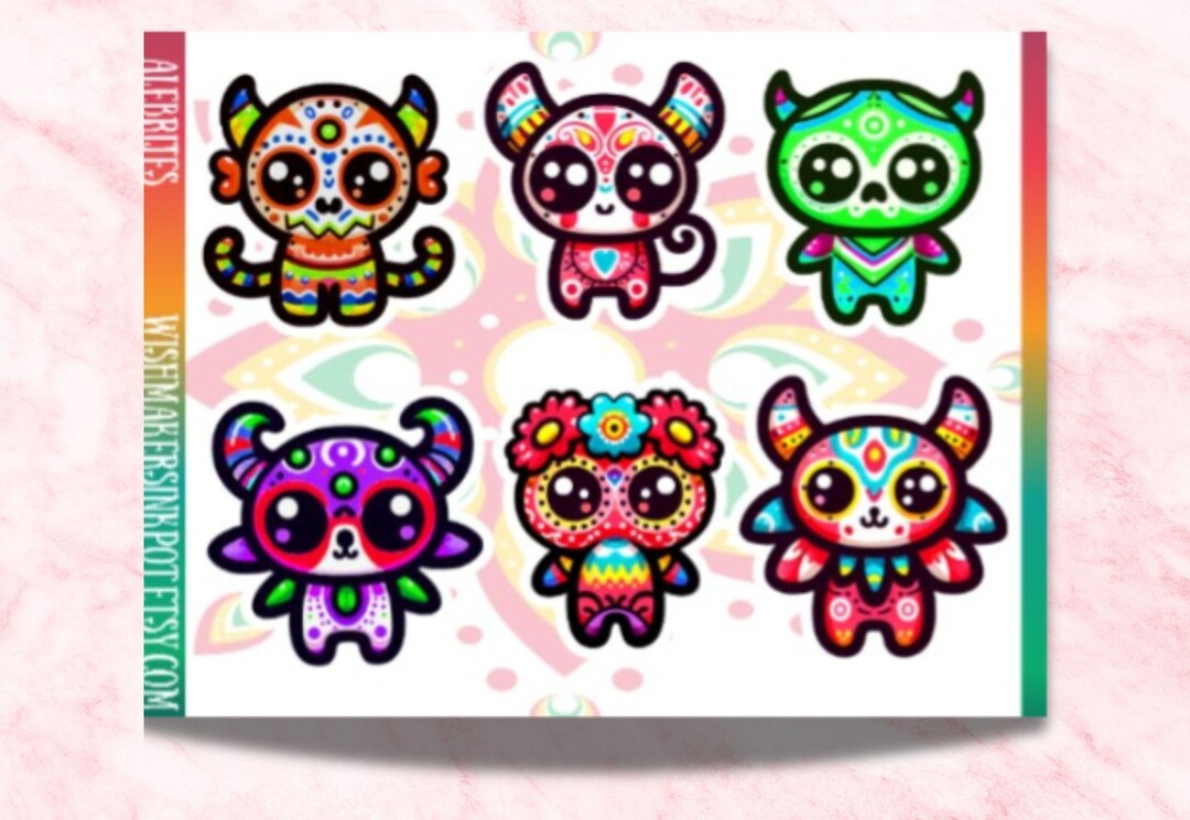 Hispanic Heritage Month/día De Los Muertos Sticker Sheet, Alebrijes ...