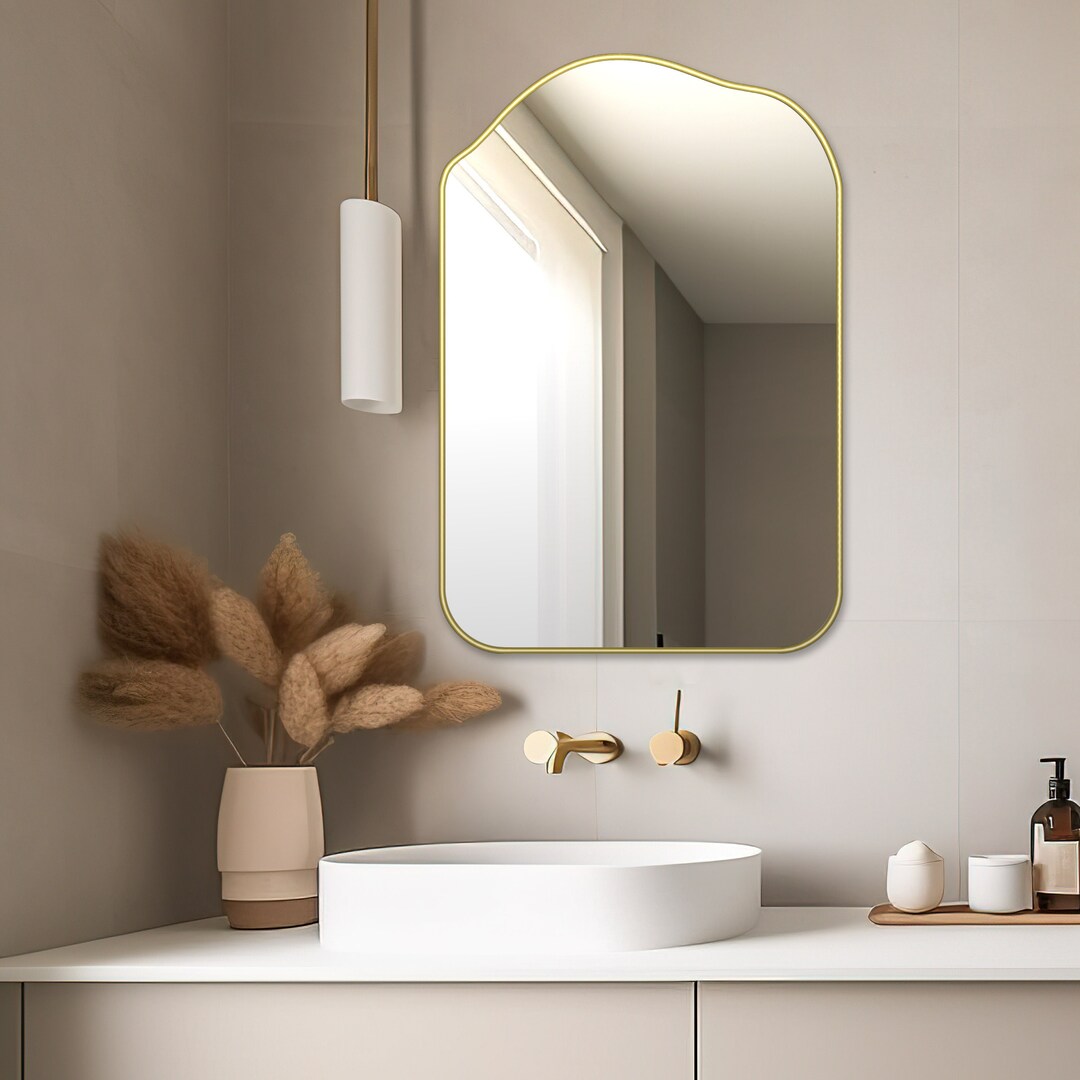 Luxury Bathroom Mirror, Wood Framed Mirror, Large Size Wall Mirror ...